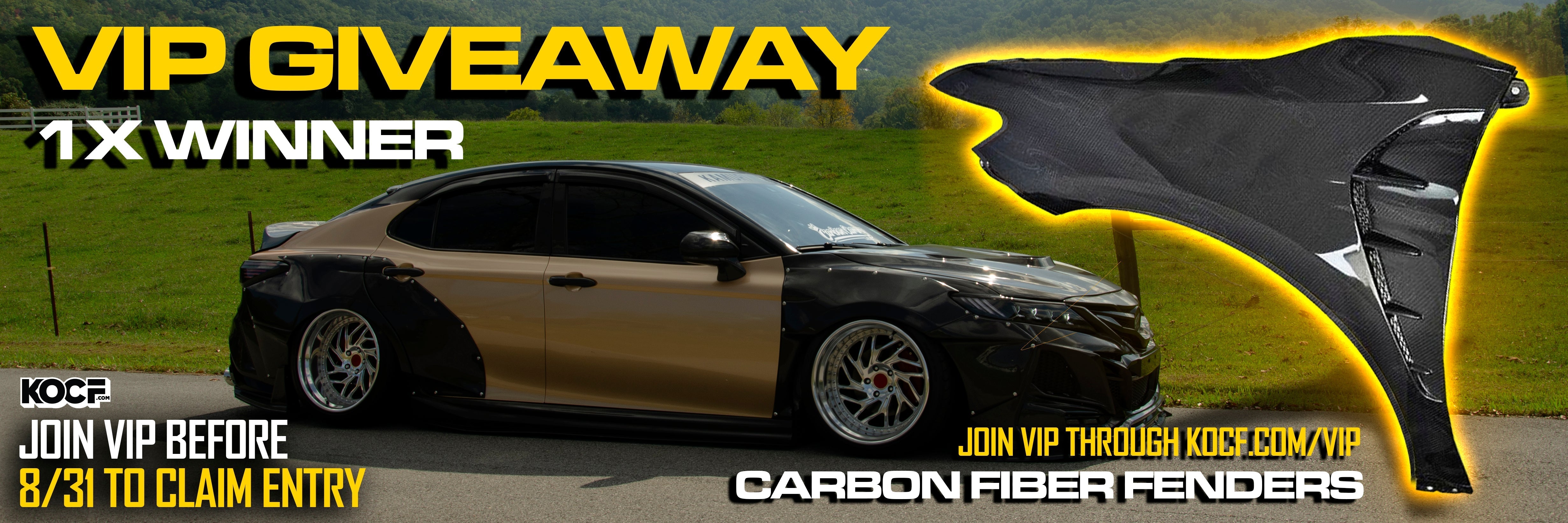 August 2025 VIP Giveaway: Win Carbon Fiber Fenders! 🚗 – KOCF