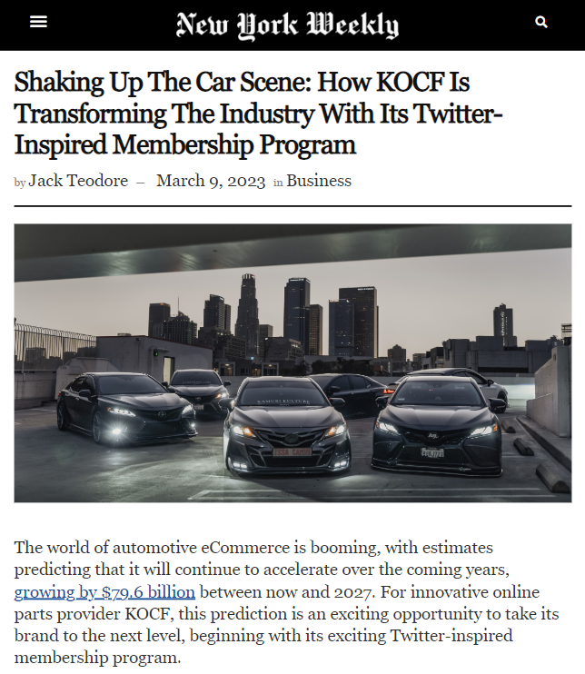 New York Weekly Features KOCF