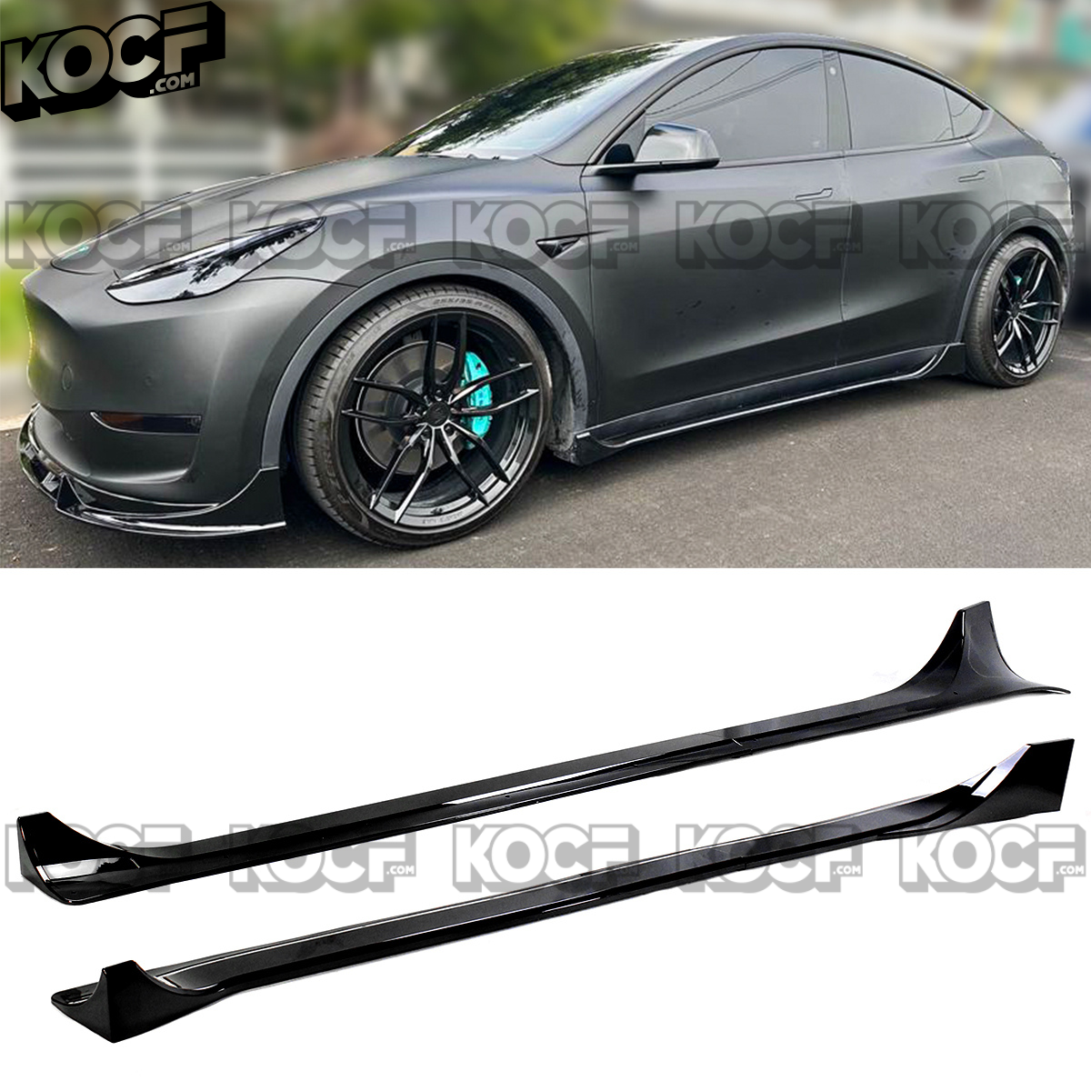 V Style Winglet 4PC Painted Gloss Black Front Bumper Lip Splitter Spoi ...