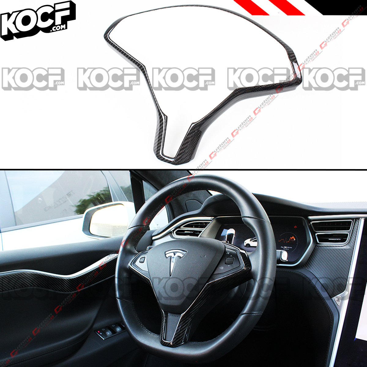Carbon Fiber Steering Wheel Frame Cover for Tesla Model X & S – KOCF