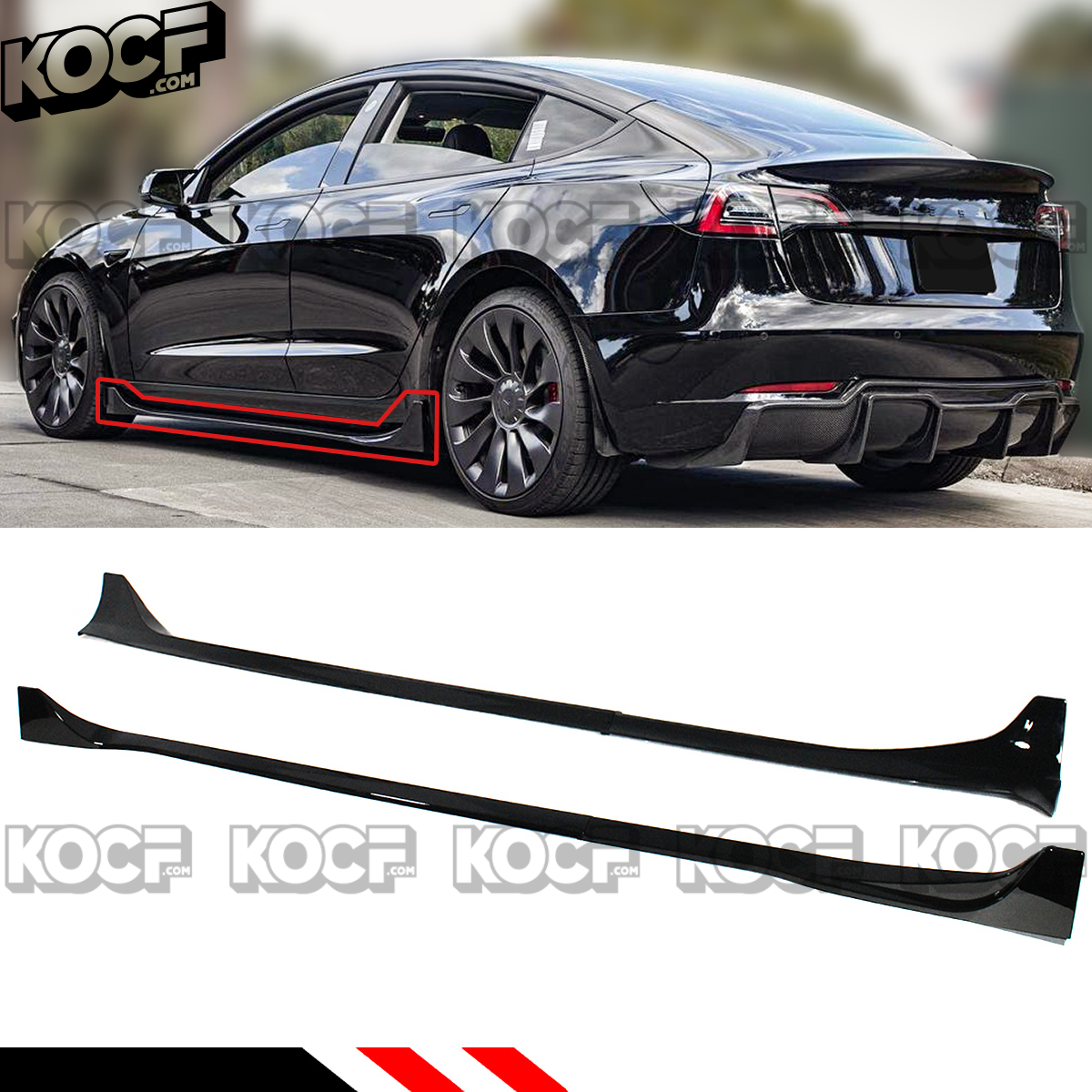 Performance Style 2PC Side Skirt Extension For Tesla Model 3 2017-2023 ...