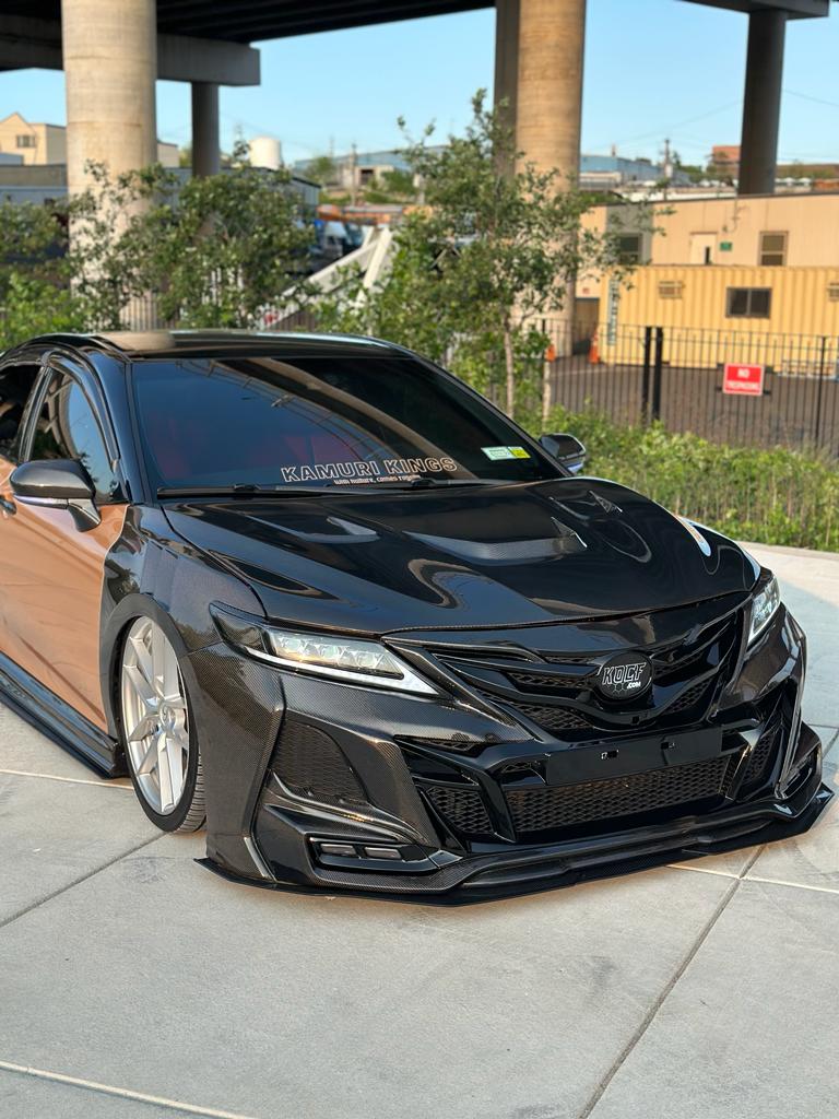 V4 Sema Style Carbon Fiber Engine Hood Bonnet Cover Compatible For 2018 ...