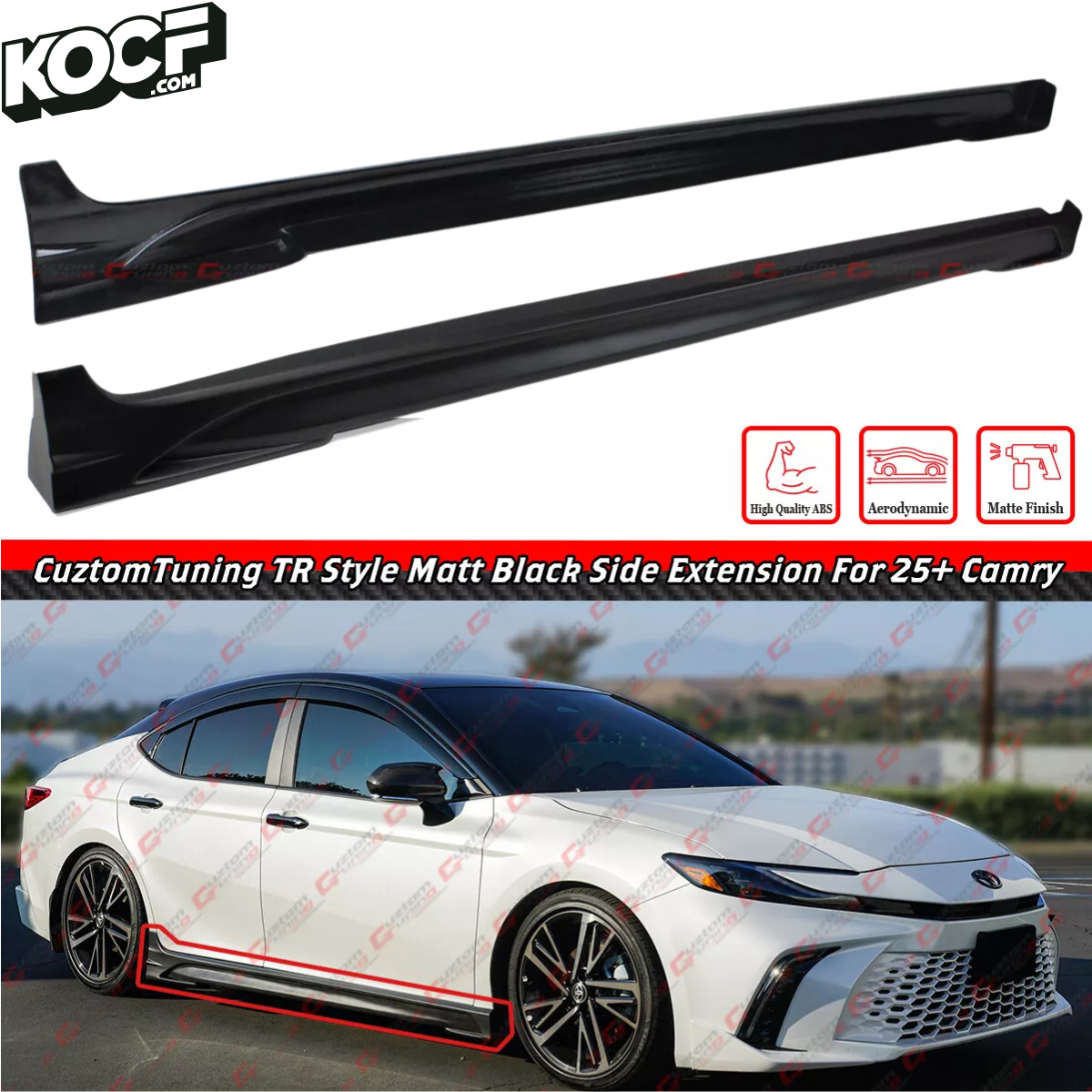 TR Style Matt Black Side Skirt Extension Compatible With 9th Gen 2025 ...