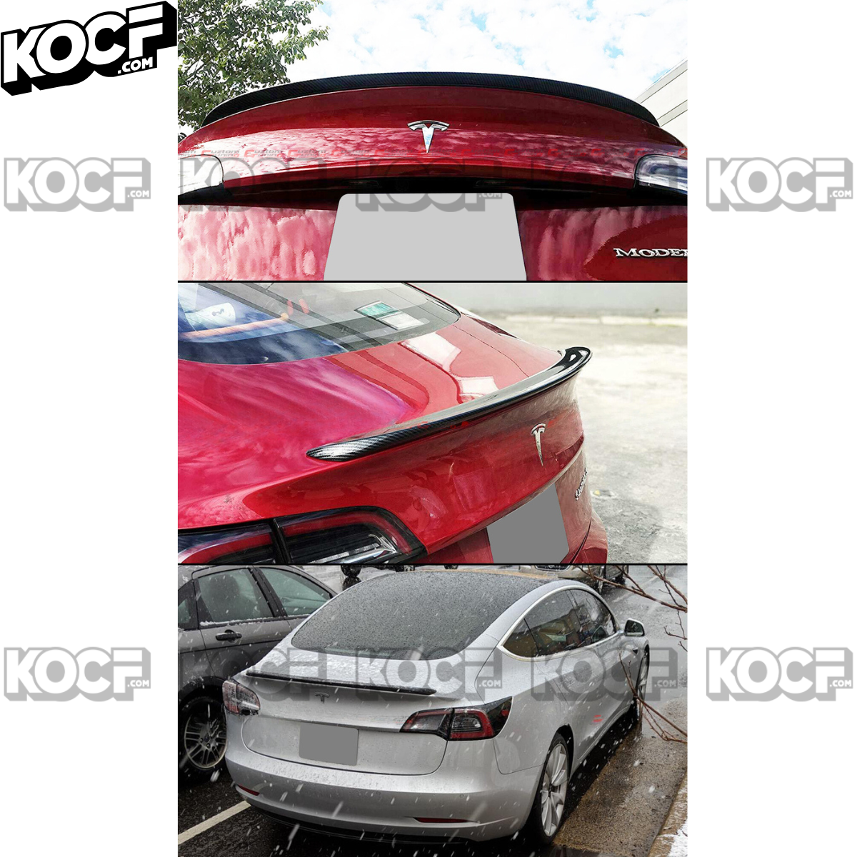 Real Caron Fiber Slim Vip Style Rear Trunk Spoiler For Tesla Model 3 2 ...