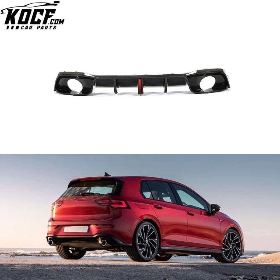Dry Carbon Fiber Golf 8 Rear Diffuser for VW Golf VIII MK8 GTI Hatchba ...