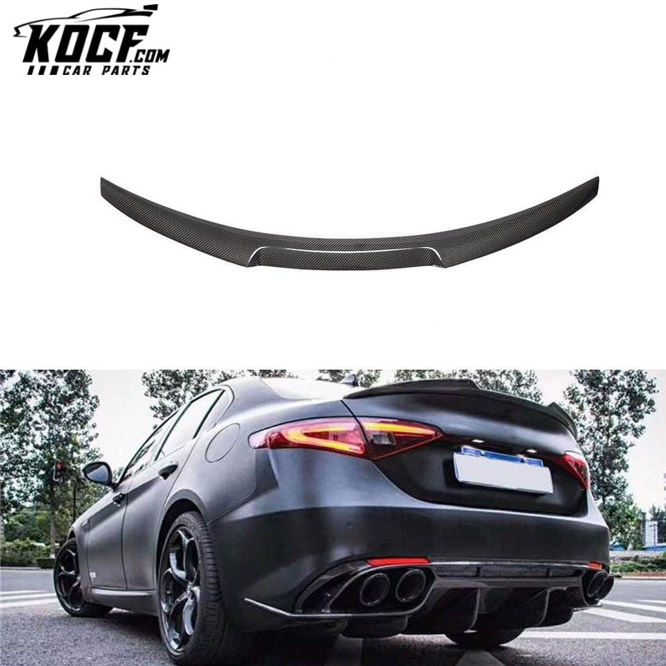 Carbon Fiber Rear Trunk Spoiler Wing for Alfa Romeo Giulia Sedan 2015 ...