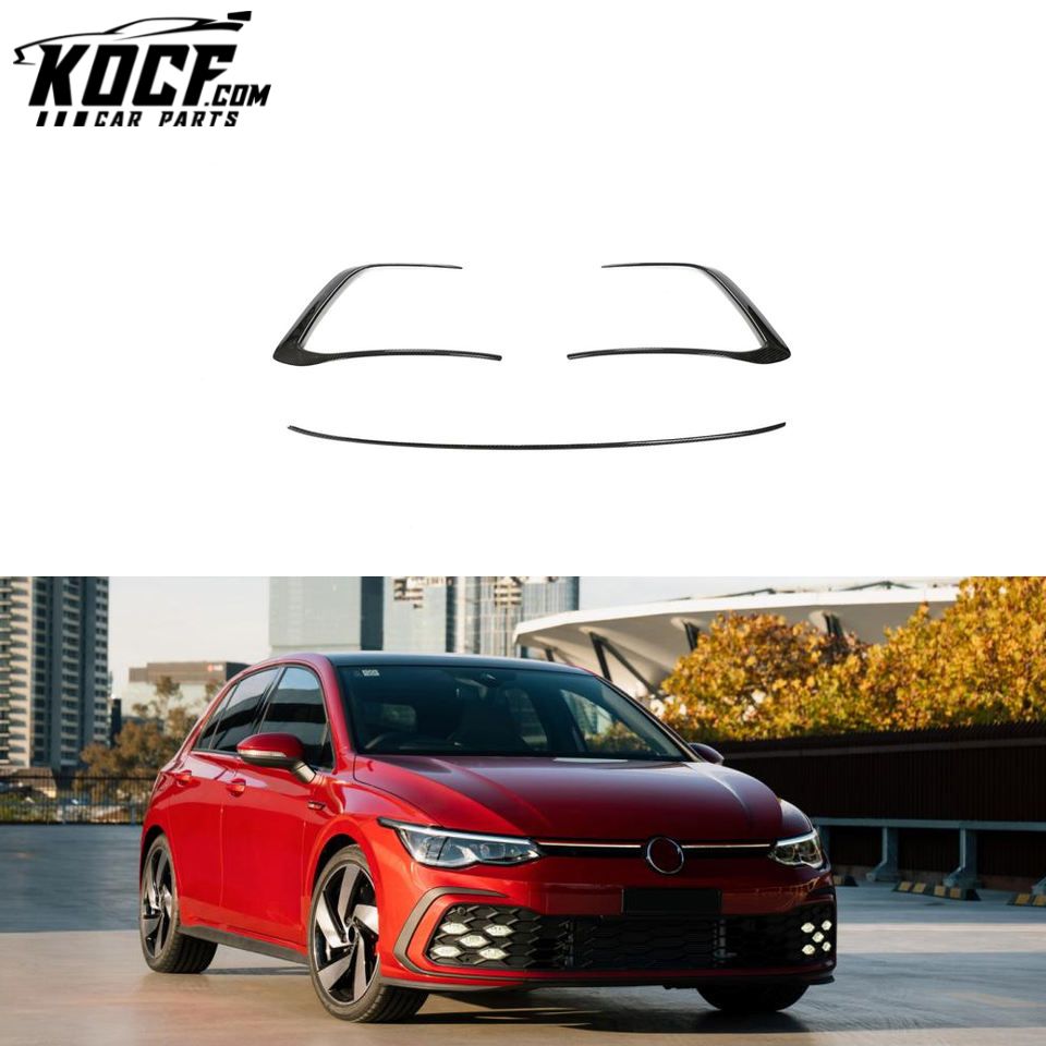 Carbon Fiber Golf 8 Front Bumper Molding Trims for VW Golf VIII MK8 GT ...