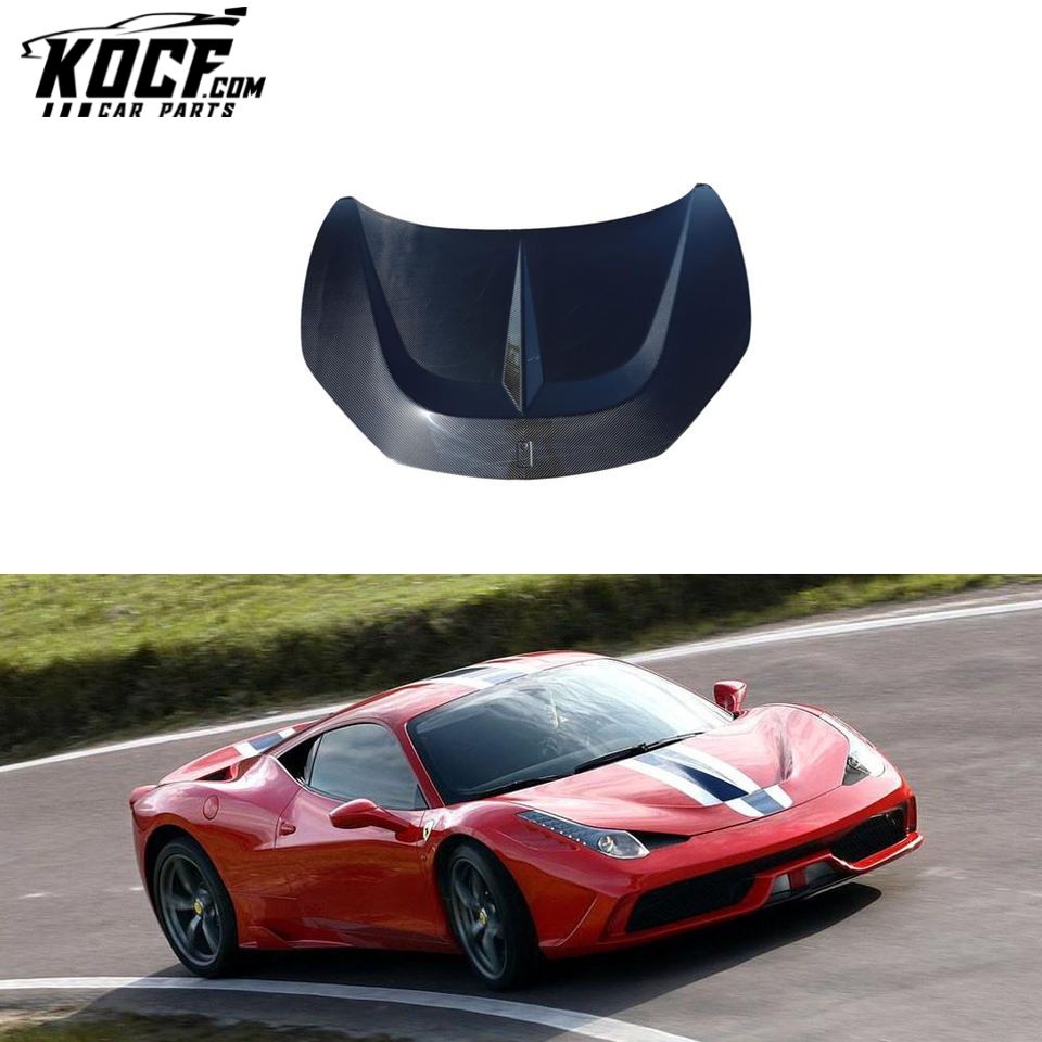 Dry Carbon Fiber Engine Hood for Ferrari 458 Italia Base Coupe 2-Door ...