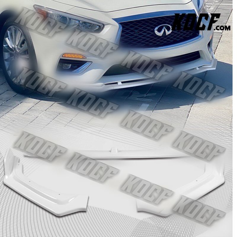 For 2018-2021 Infiniti Q50 Premium Painted White Front Bumper Body Kit ...